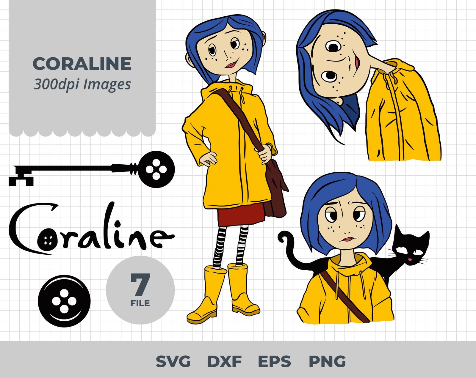 Coraline, Coraline Svg, Eps, Pdf, Png, Coraline Bundle, Coraline Cricut ...