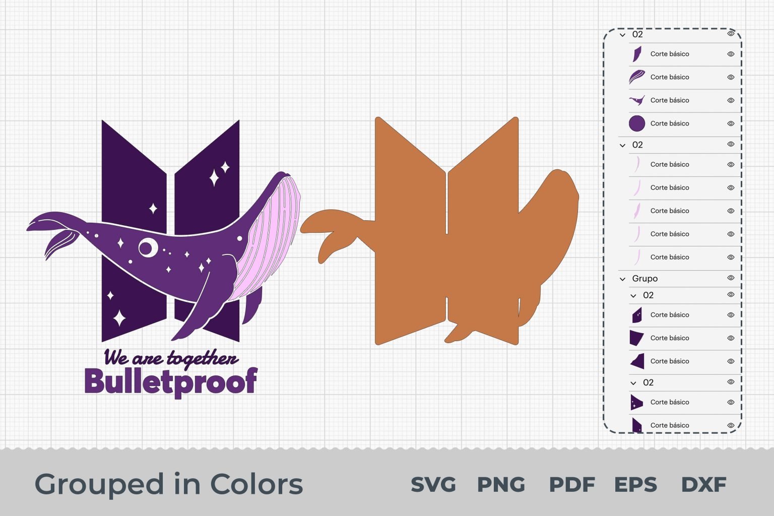 BTS Proof Album logo bundle - svg png dxf eps - We Are Bulletproof ...
