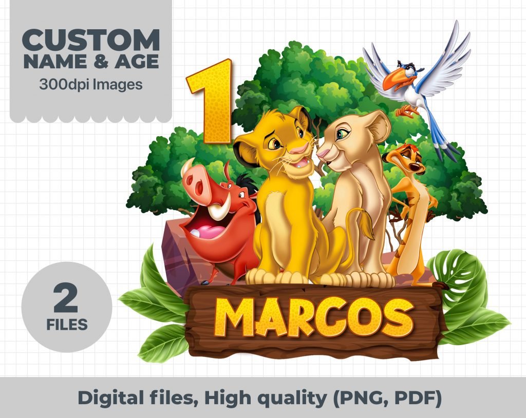 Rey Leon Personalized, Rey Leon PNG Files, Rey Leon Safari Images, Rey ...