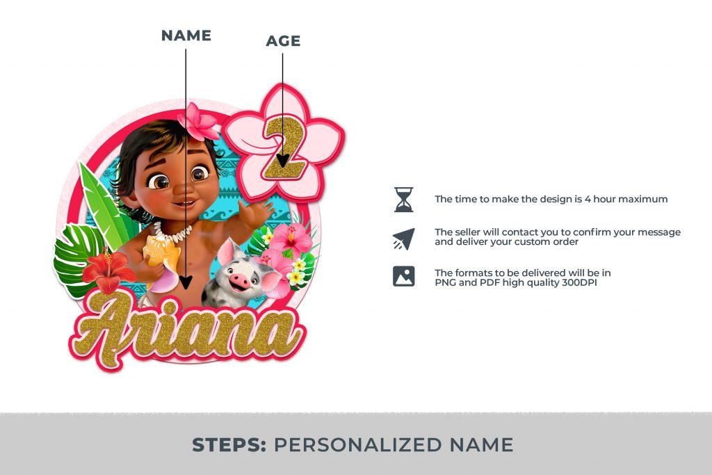 Moana personalizado, Moana custom, Moana name custom, Moana png files ...