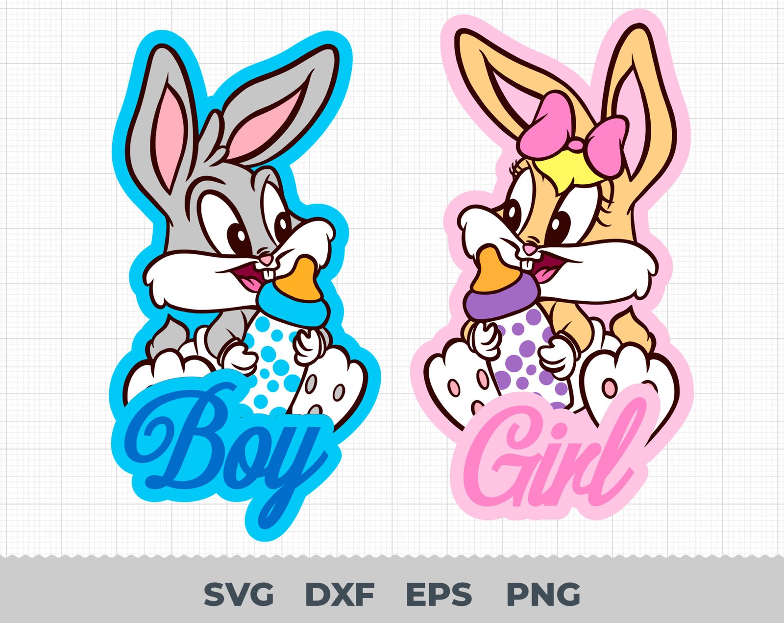Baby Bugs Bunny y Lola svg, Bunny boy svg, Lola Girls svg - RikunaStore