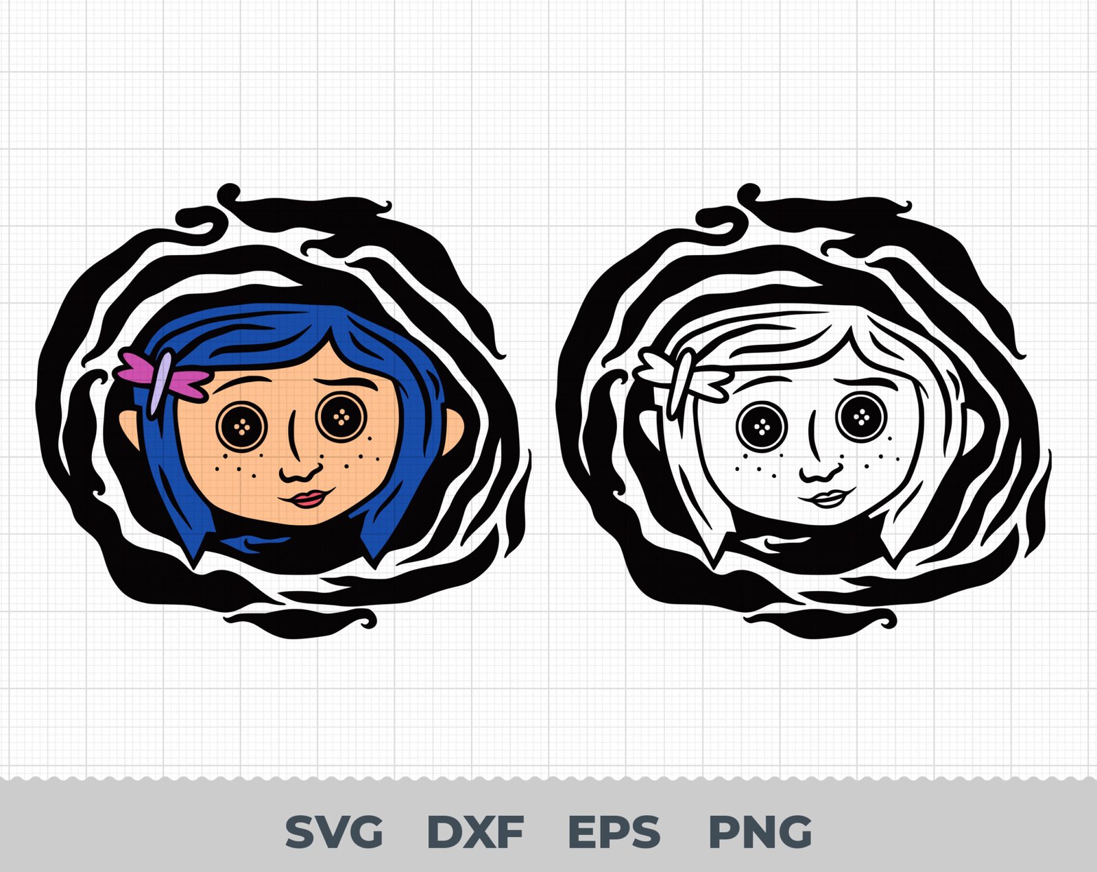 Coraline SVG, Coraline Button Eyes SVG