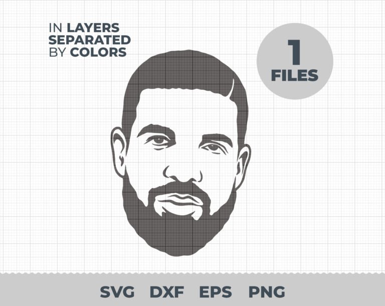 Drake face svg, Drake Svg, Drake Silhouette svg - RikunaStore